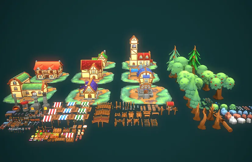 风格化城镇 - STYLIZED – Town - CG Trove